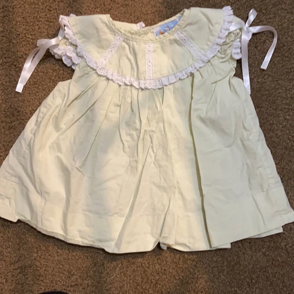 Dresses | The Smocking Bug Light Yellow And White Dress 12m | Poshmark